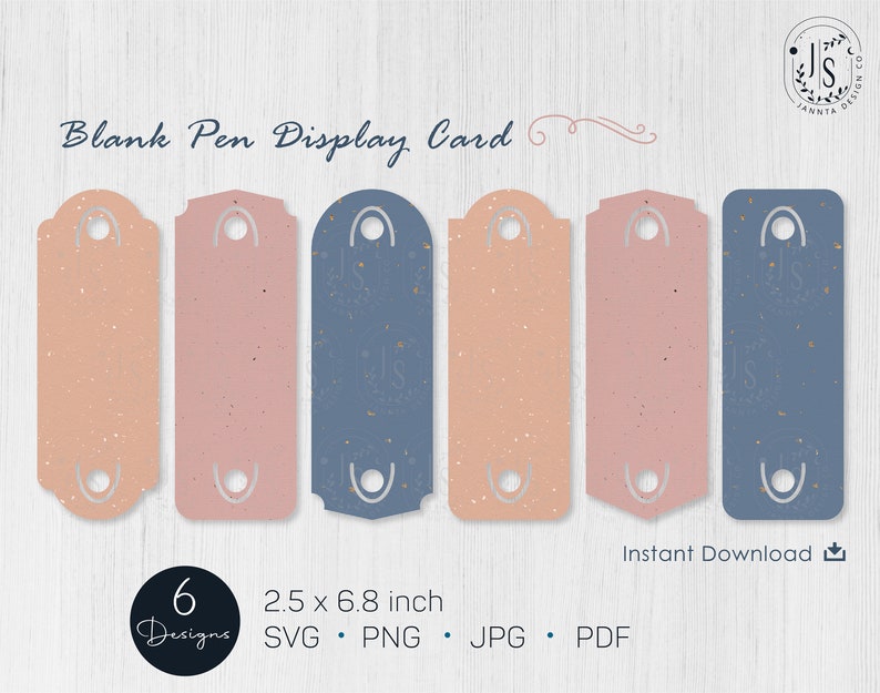 Pen Display Card SVG Holder Glitter Pen Care Template - Etsy