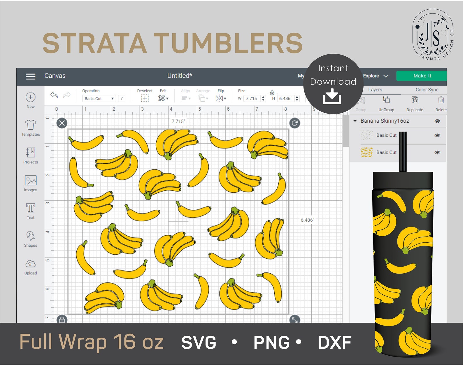 Banana Strata SVG Fruit Strata Cups Svg Strata Full Wrap | Etsy