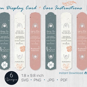 Epoxy Pen Display Card SVG | Glitter Pen Care Template | Pen Card ...