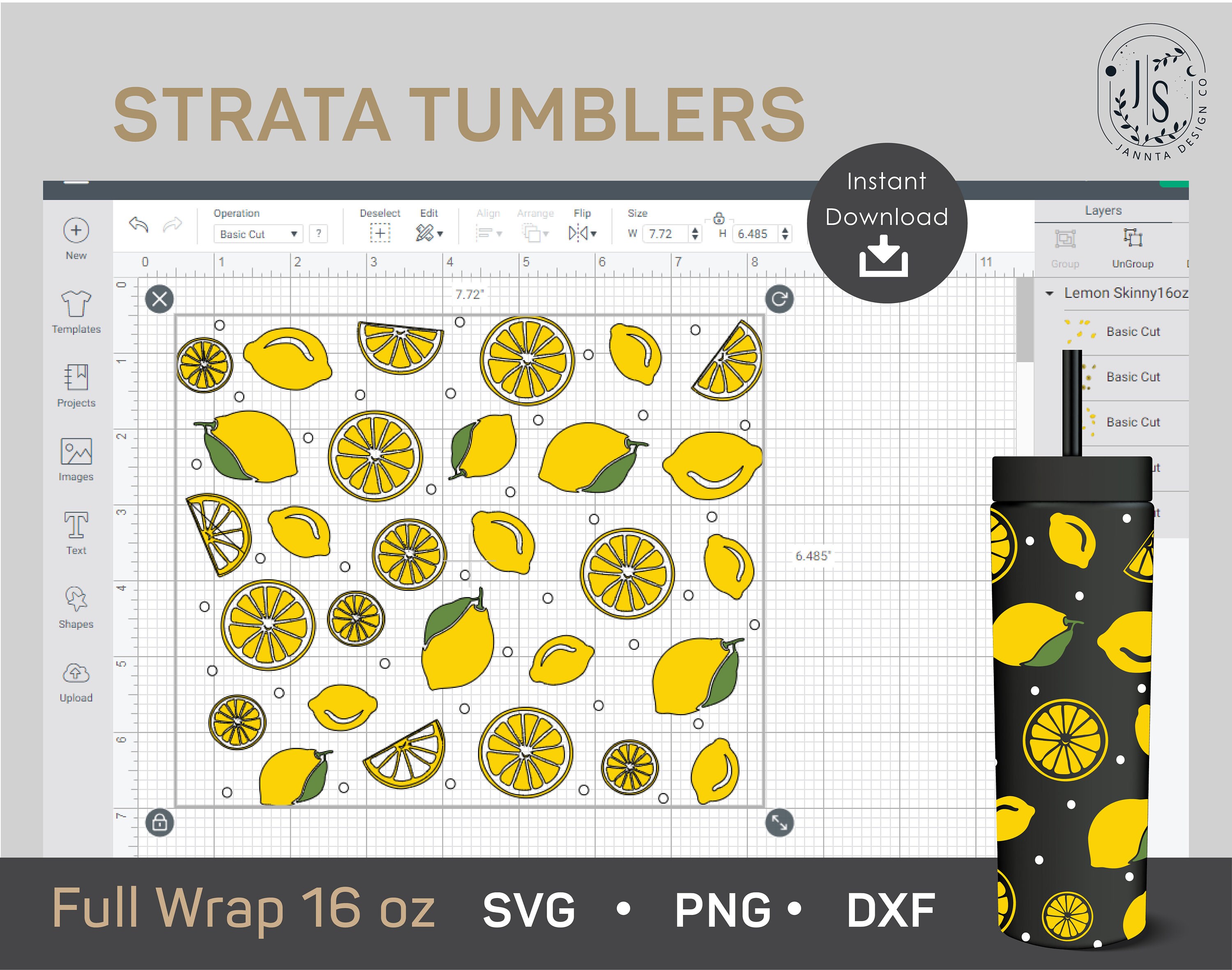 Lemon Strata SVG, Fruit Strata Cups Svg, Strata Full Wrap Svg, Strata ...