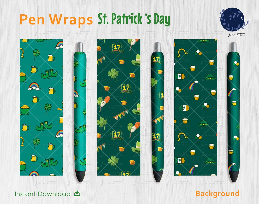 Pen Wraps PNG St Patrick Irish Pen Wrap File Set Waterslide or Vinyl ...