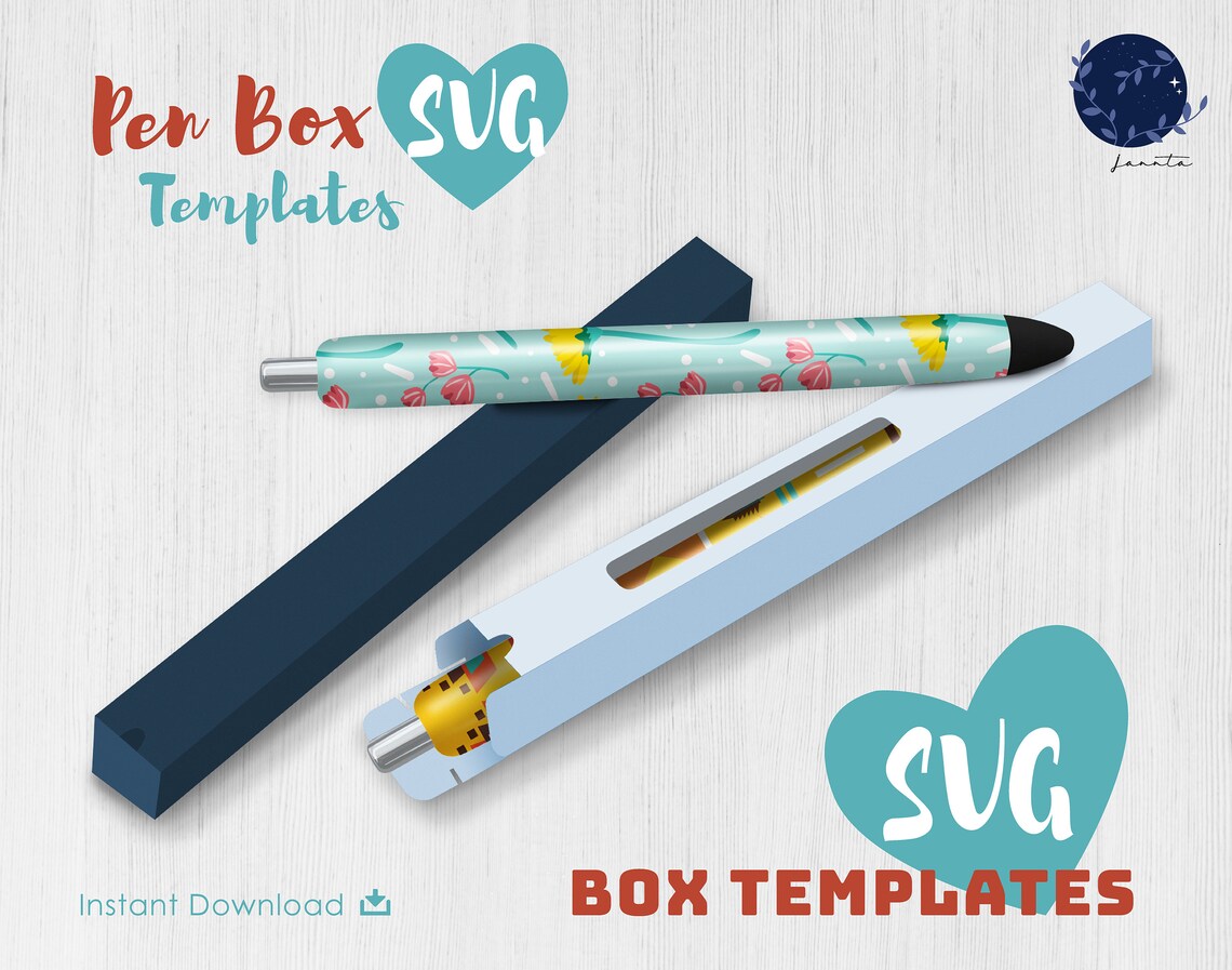 Pen Box SVG Template Window Box Cut File Glitter Pen Box | Etsy