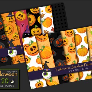 Bundle Halloween Digital Paper Day of the Dead Printable Seamless ...