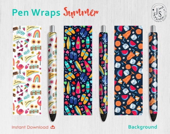 Holiday Summer Beach Pen Wrap PNG Vacation Pen Wraps Png | Etsy