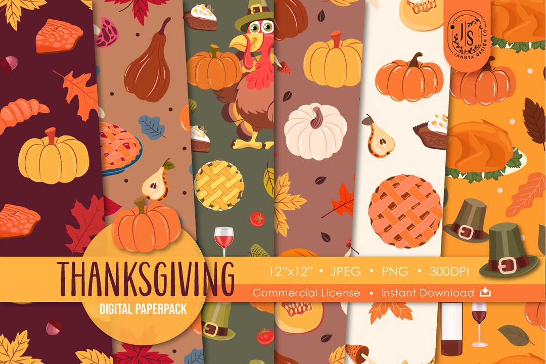Thanksgiving Digital Paper Pack Autumn Seamless (Instant Download) - Etsy