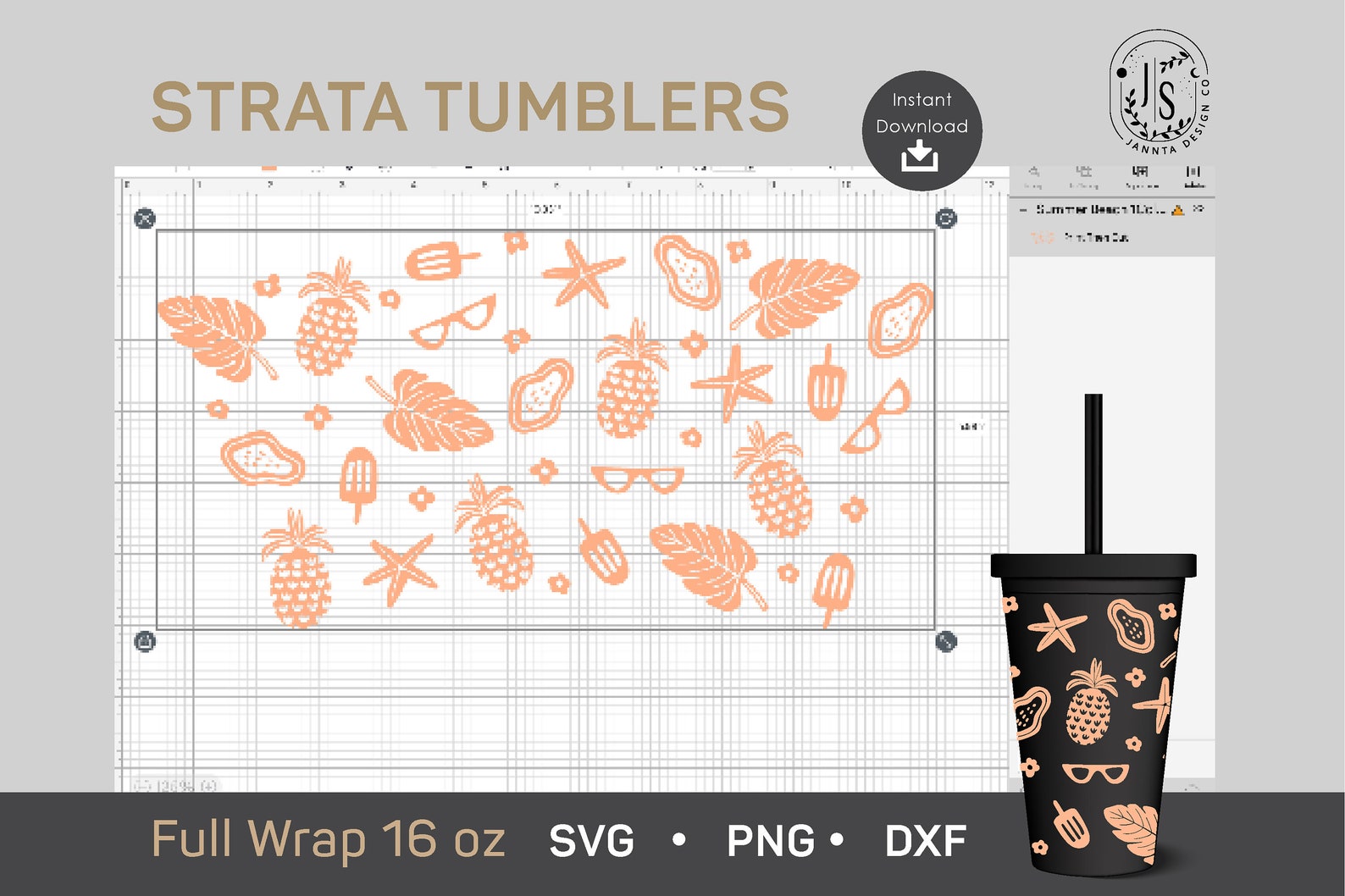 Summer Beach Strata SVG, Strata Cup Svg, Strata Full Wrap Svg, Strata ...
