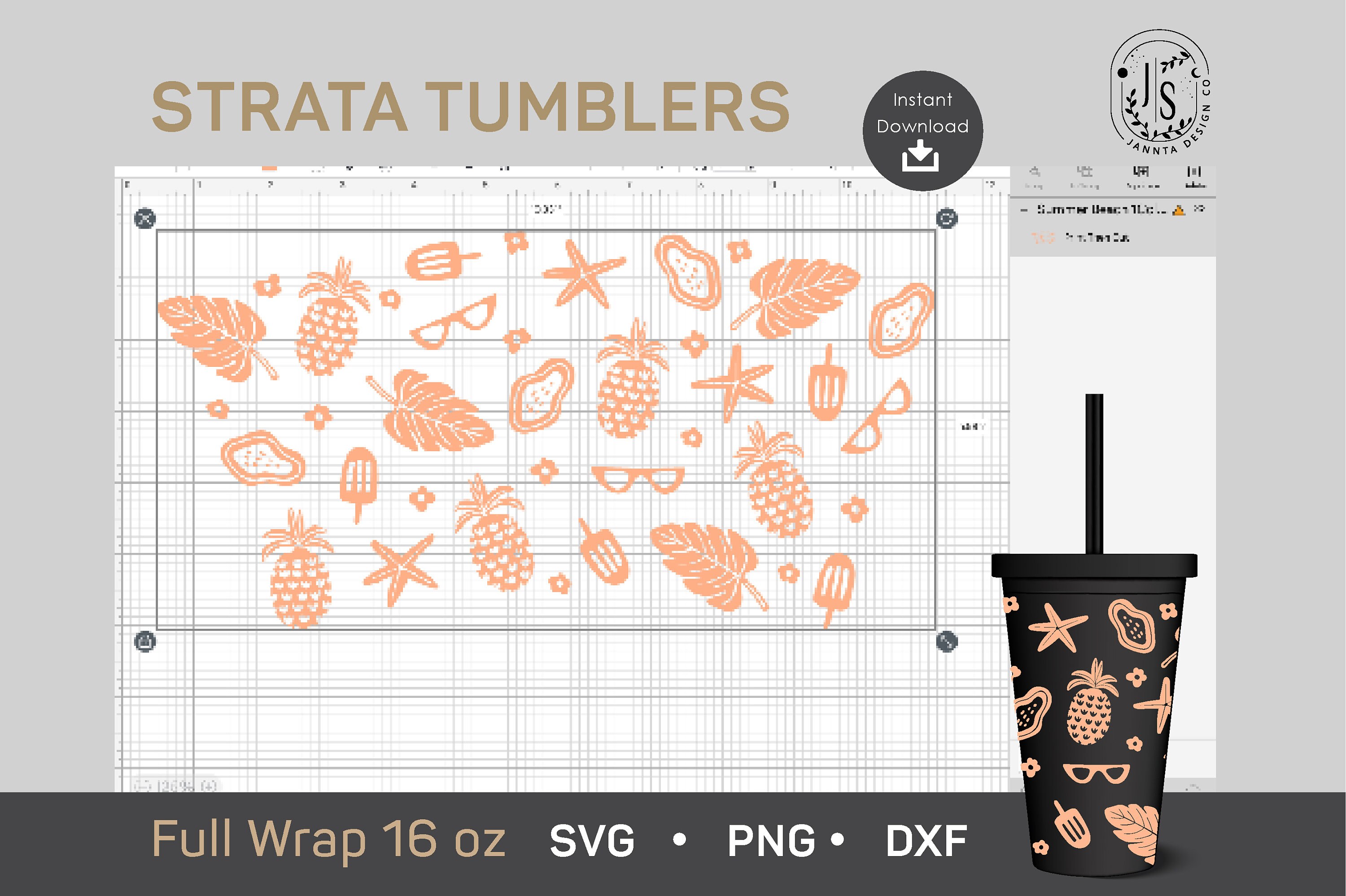 Summer Beach Strata SVG Strata Cup Svg Strata Full Wrap Svg - Etsy