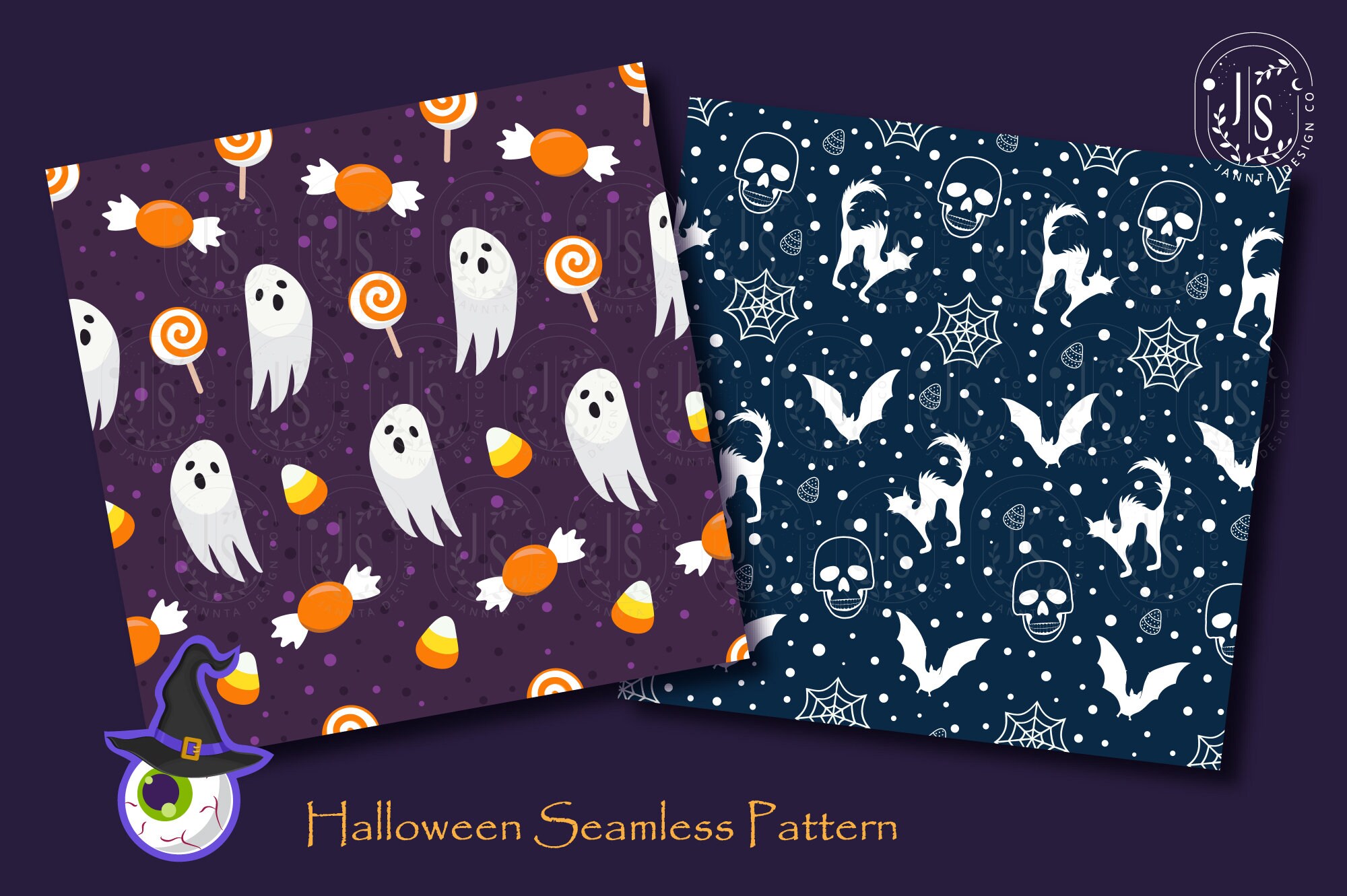 Halloween Digital Paper Spooky Cat Digital Papers Pack | Etsy