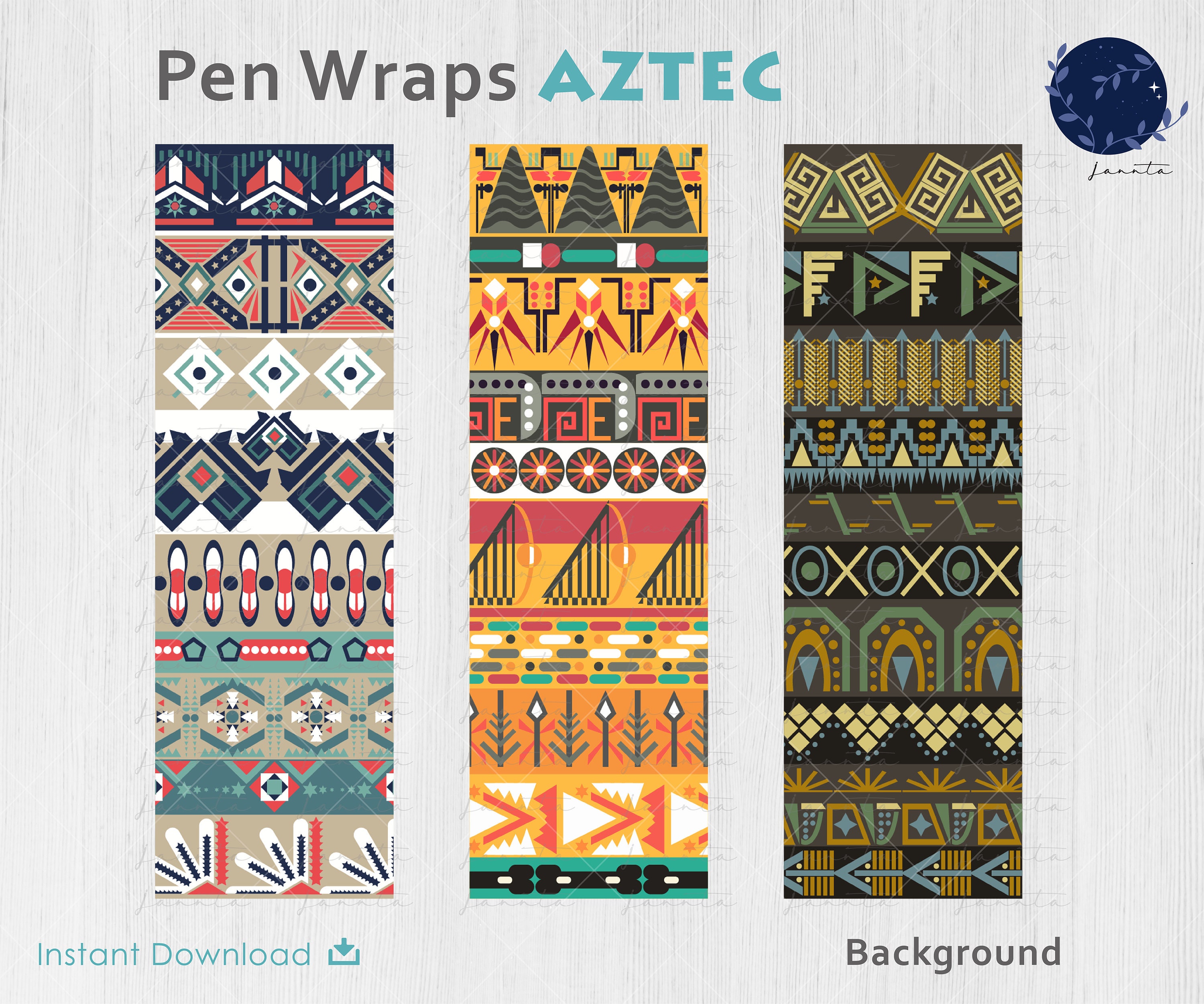 Pen Wrap PNG Pen Wraps Aztec Waterslide or Vinyl PNG File - Etsy