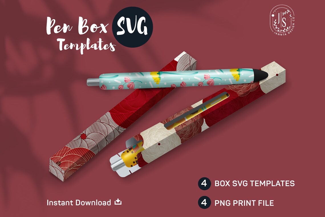 Pen Box SVG Template Window Box Cut File Glitter Pen Box - Etsy