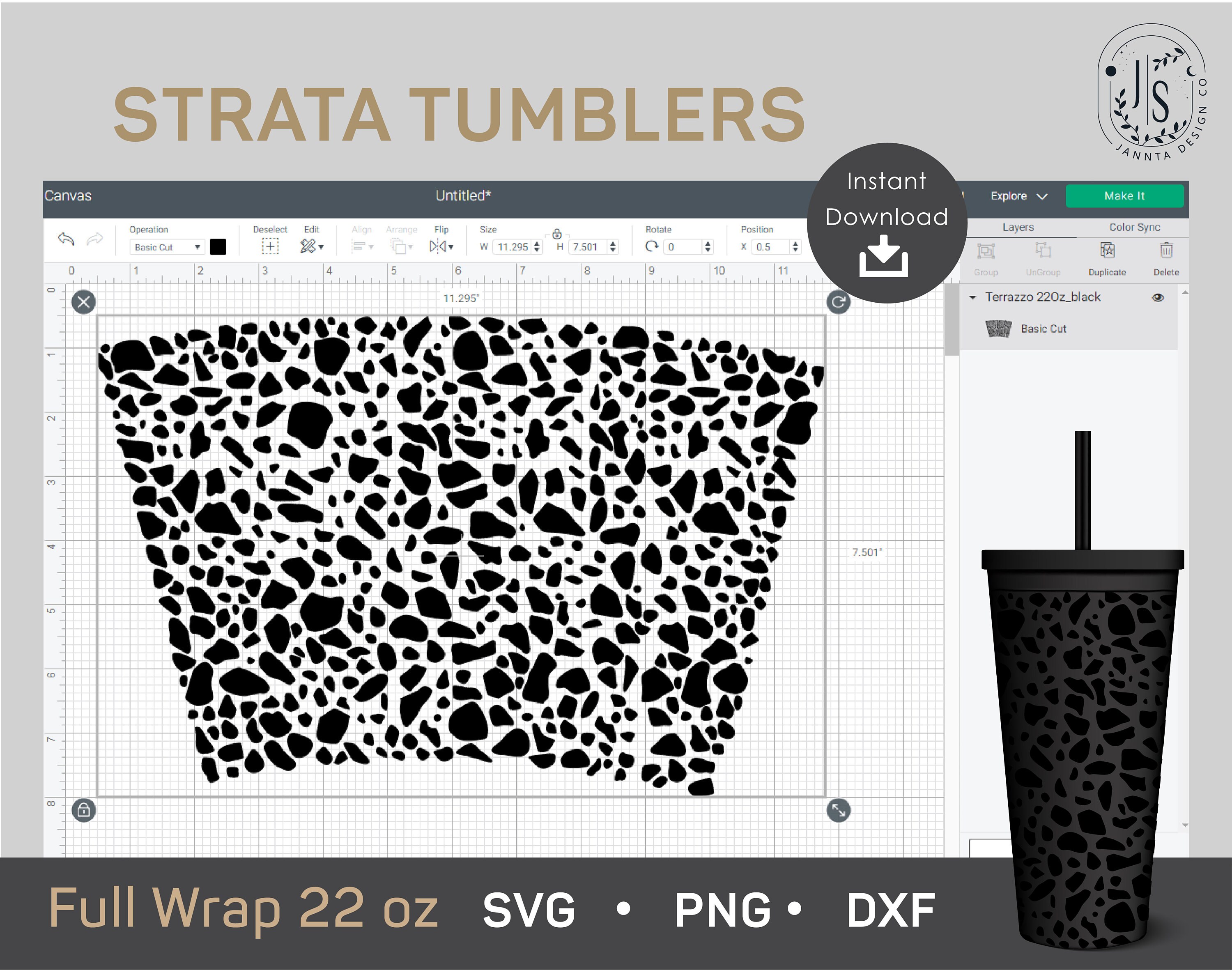 Terrazzo Texture Strata SVG Strata Cup Svg Strata Full Wrap - Etsy
