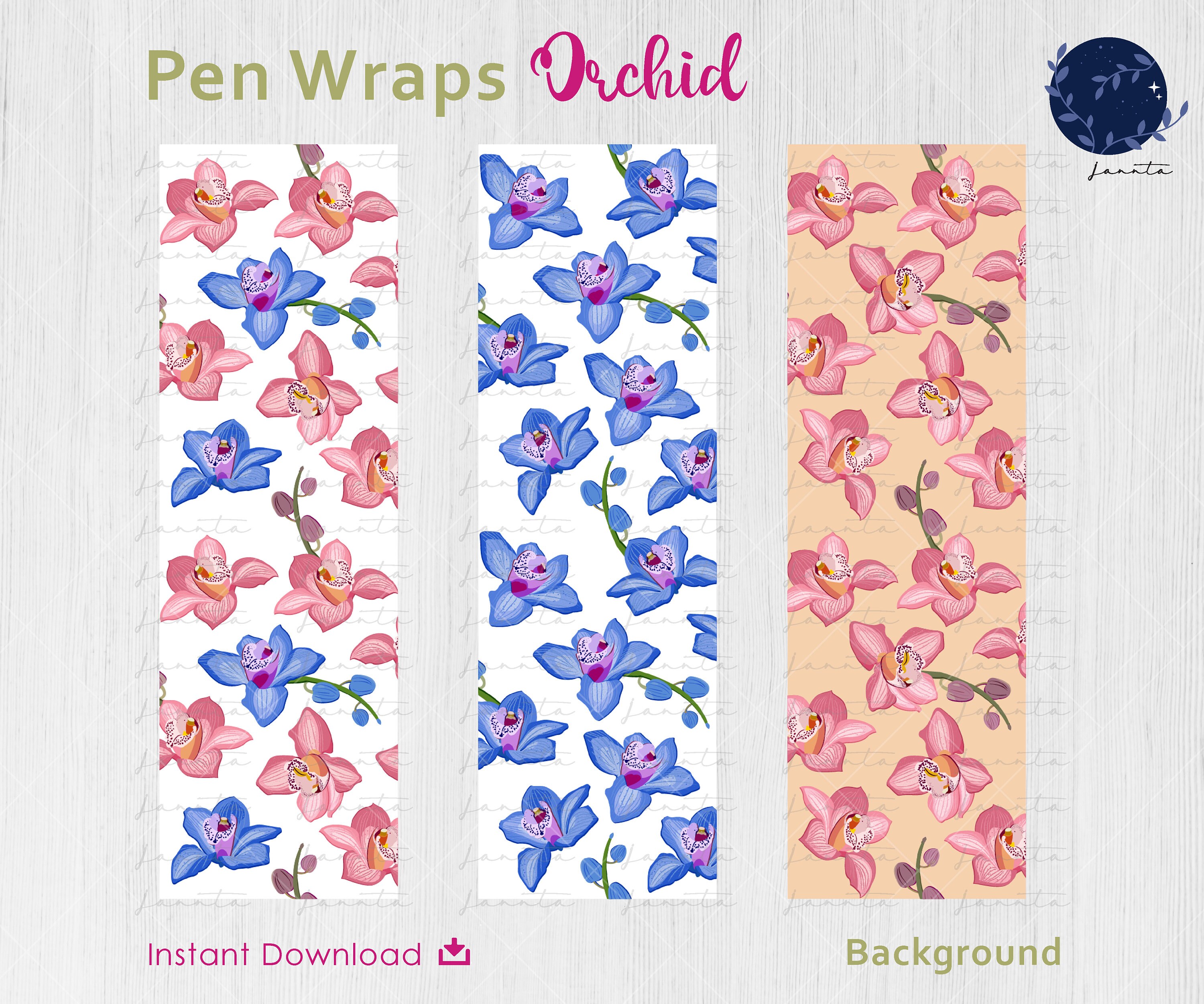 Orchid Pen Wrap PNG Floral Pen Cut File Pen Wraps - Etsy