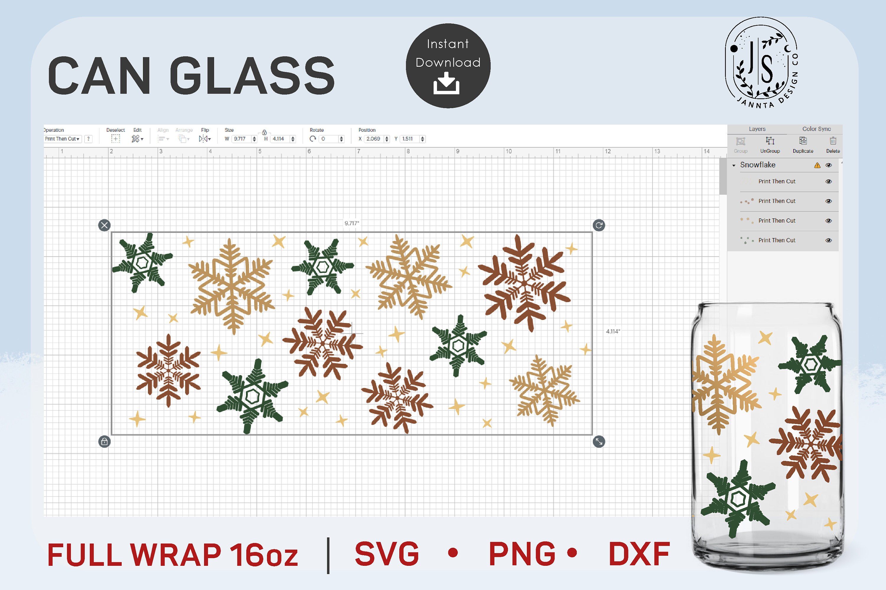 Snowflakes SVG 16oz Can Glass Christmas Svg Snowflake Beer - Etsy
