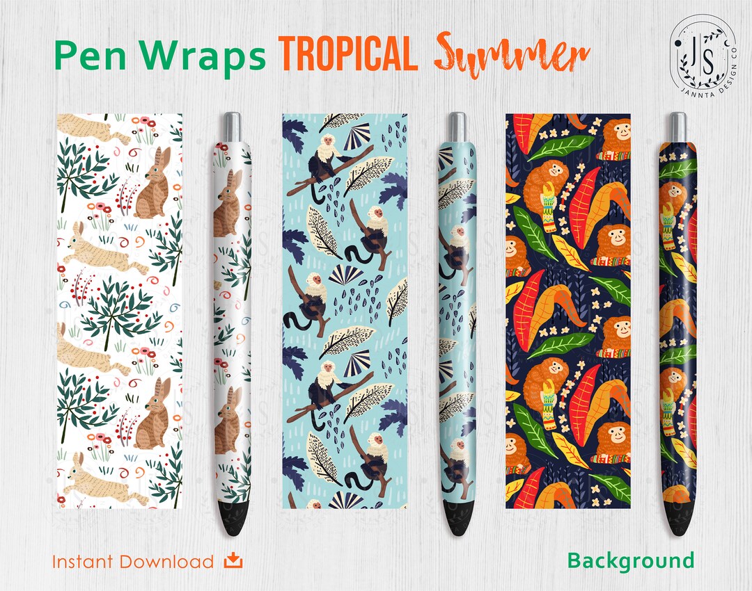 Tropical Monkey Pen Wrap PNG Bunny Pen Wraps Png Rabbit Wrap File Set ...