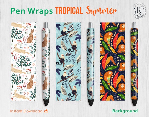 Tropical Monkey Pen Wrap PNG Bunny Pen Wraps Png Rabbit - Etsy