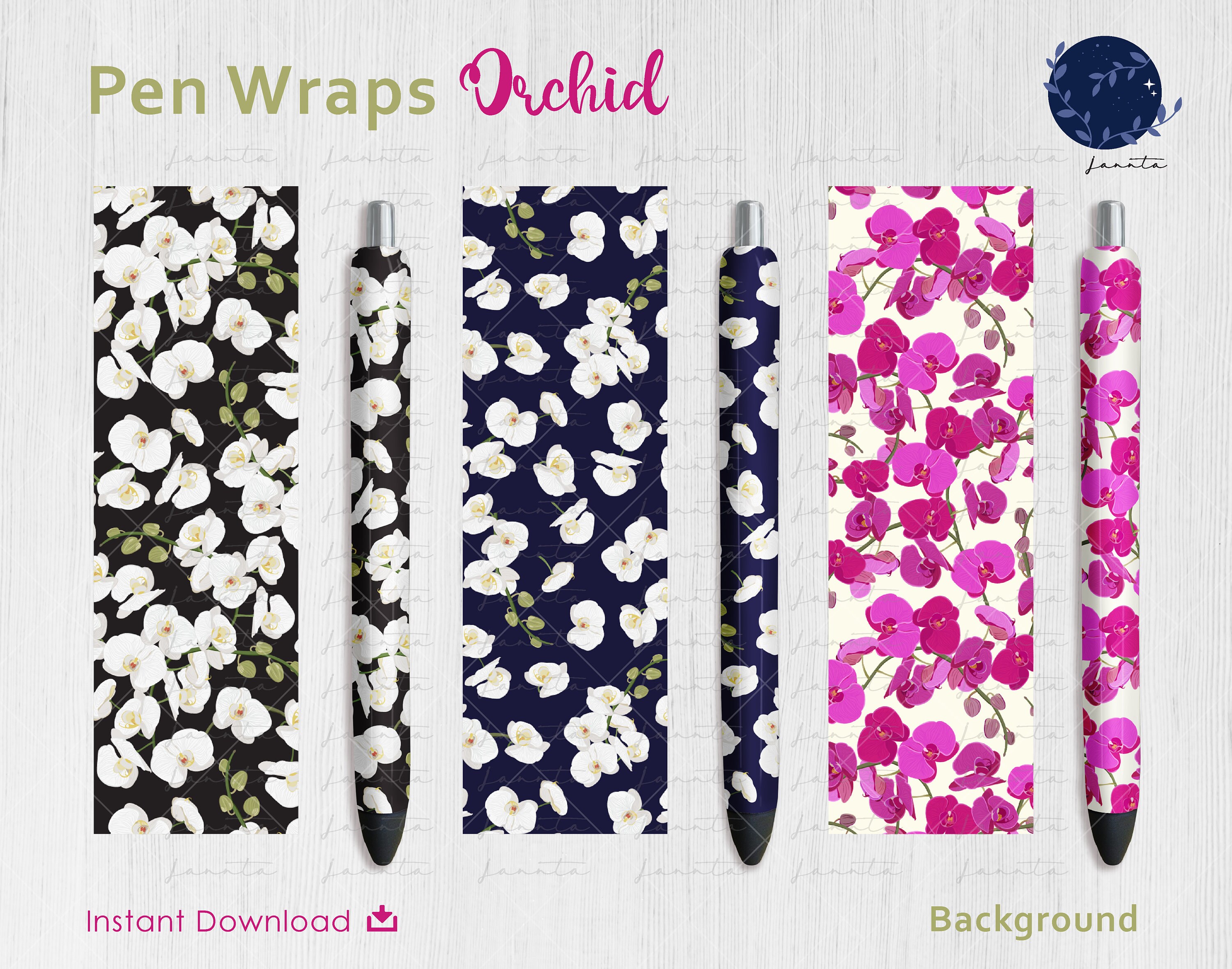 Orchid Pen Wrap PNG Flower Pen Cut File Pen Wraps - Etsy