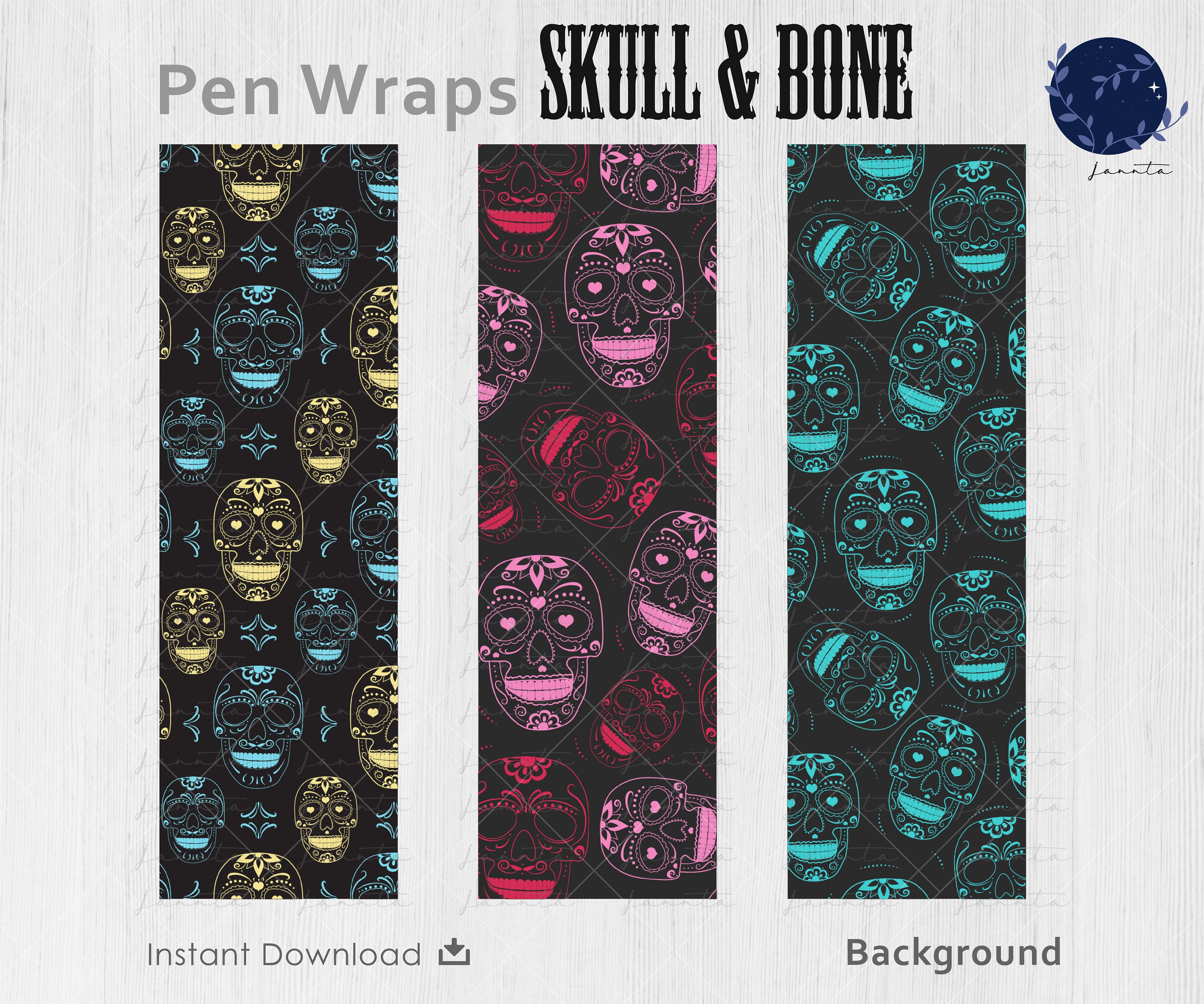 Sugar Skull Pen Wrap PNG Skulls Wraps Png Bones Hand Wrap - Etsy