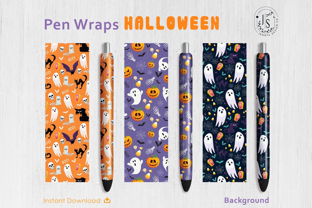 Ghost and Spooky Cat Pen Wrap PNG | Halloween Wraps Png | Autumn Wrap ...