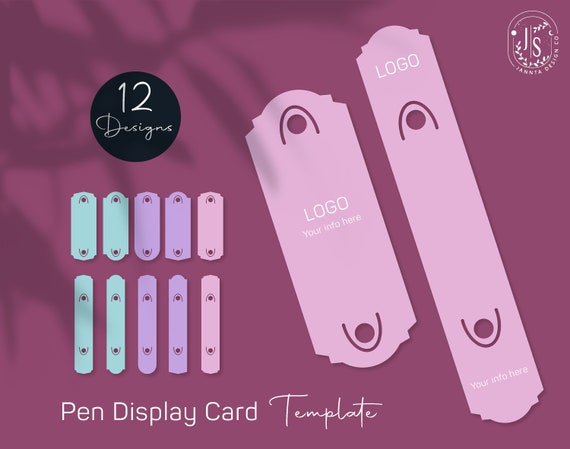 Glitter Pen Display Card SVG Epoxy Pen Card Holder Pen - Etsy