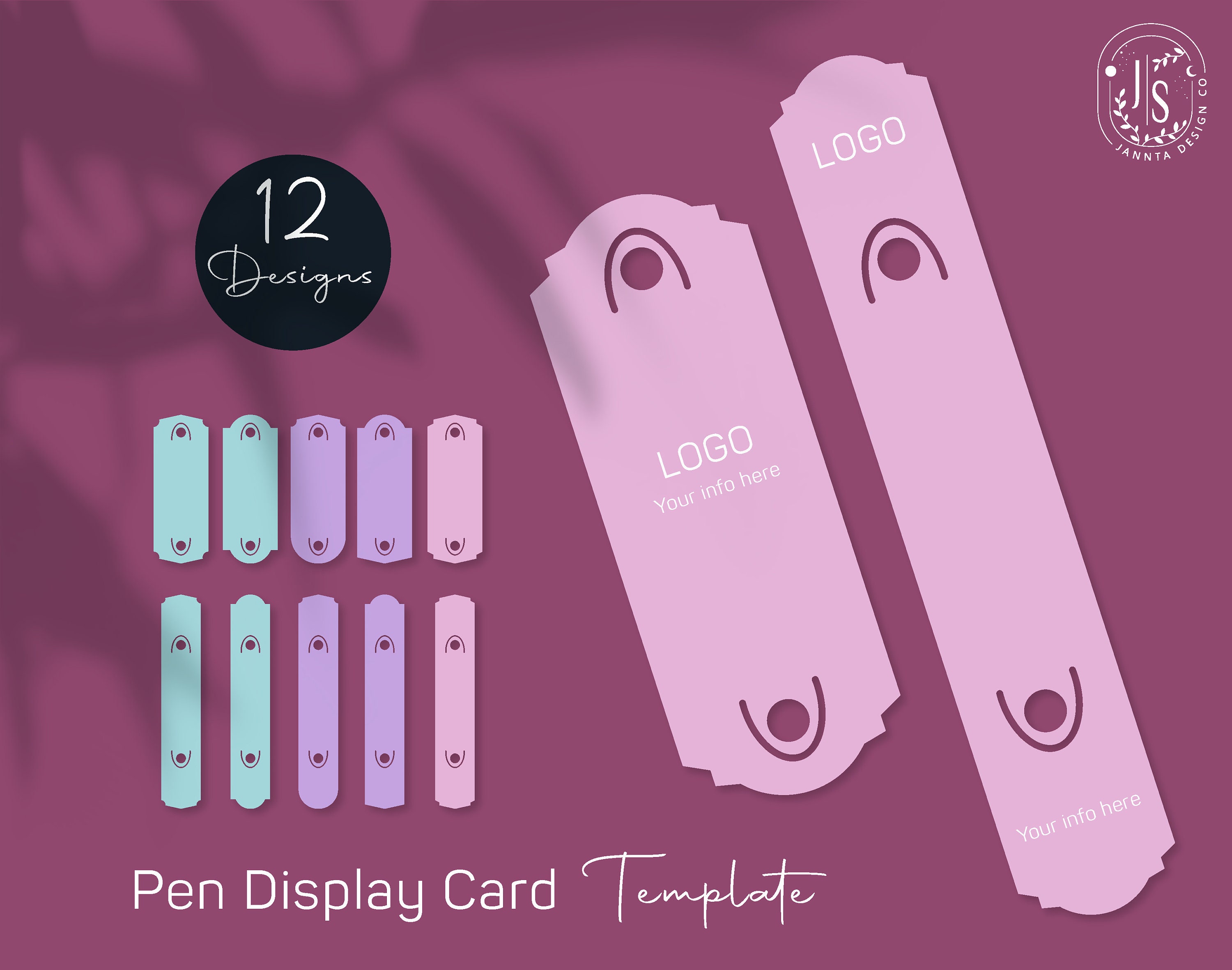 Glitter Pen Display Card SVG Epoxy Pen Card Holder Pen - Etsy