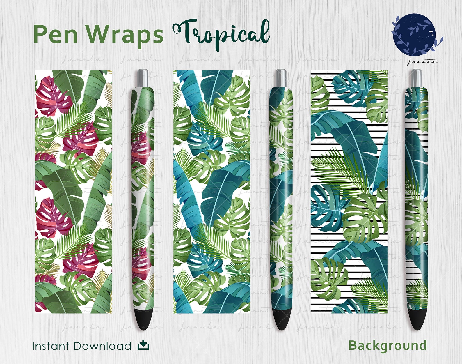 Tropical Leave Pen Wraps PNG Leaf Pen Wrap Png Plant Wrap | Etsy
