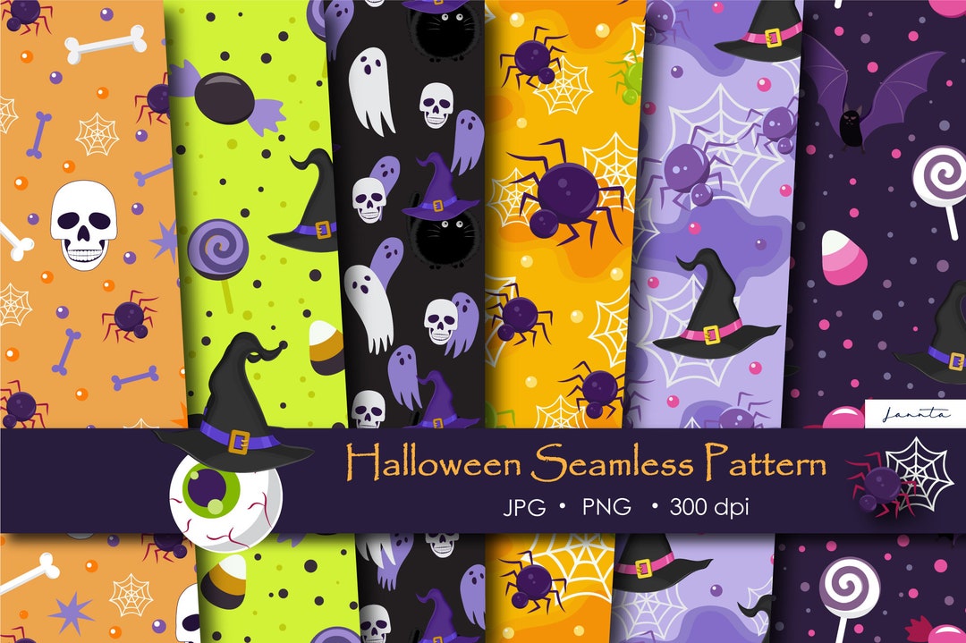 Halloween Digital Paper Spooky Cat Digital Papers Pack Ghost Background ...