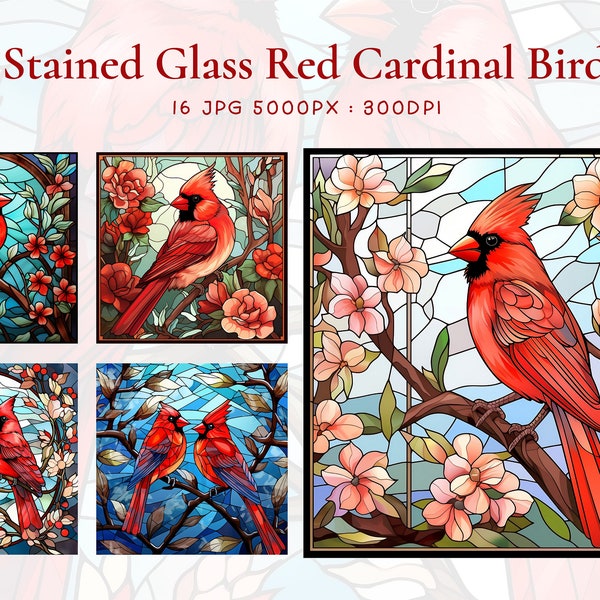 Stained Glass Cardinal Pattern - Etsy