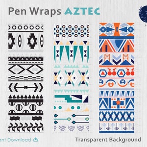 Aztec Pen Wraps PNG File Set | Waterslide & Vinyl (digital Download) - Etsy