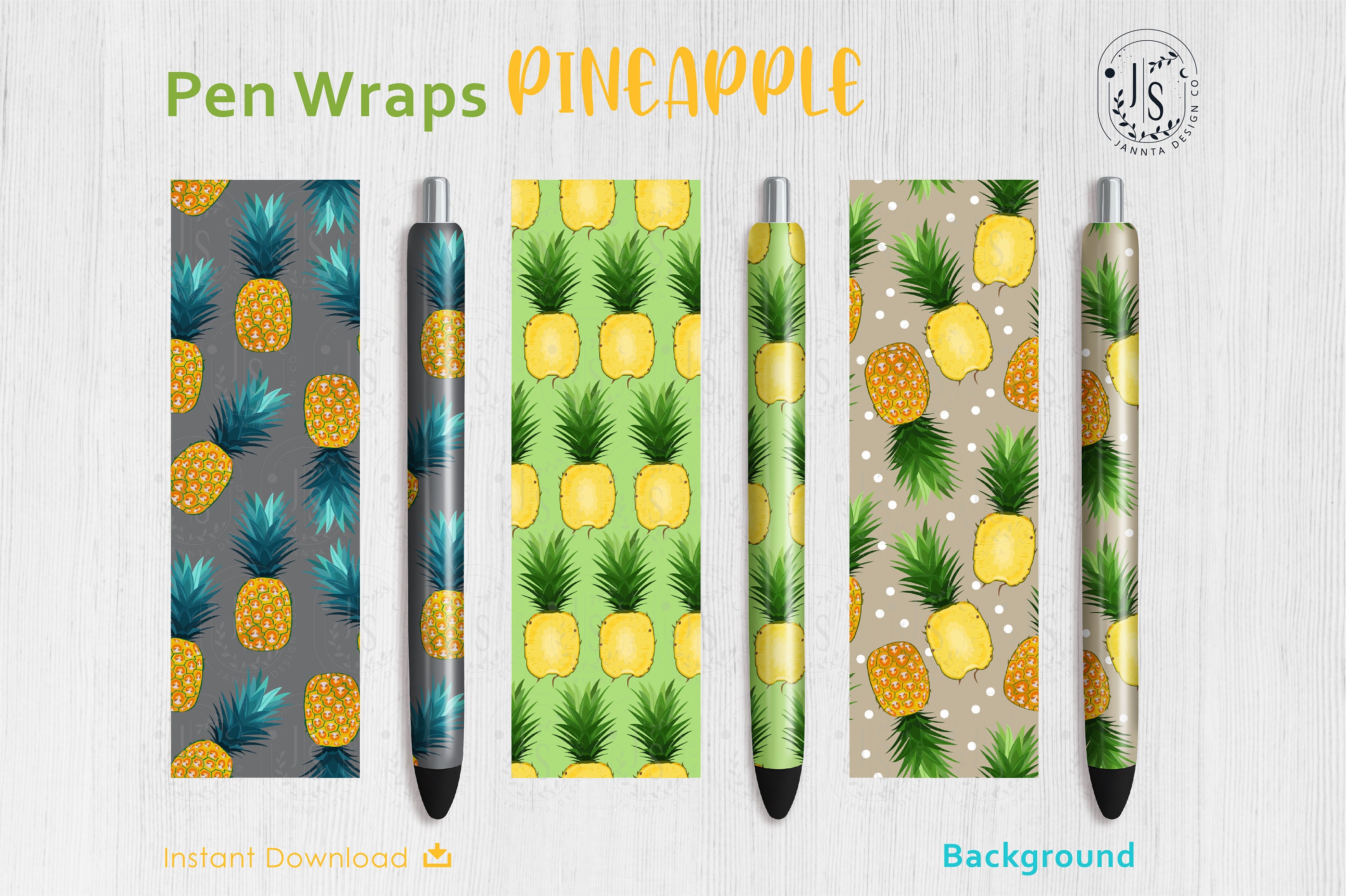 Pineapple Pen Wrap PNG | Tropical Palm Pen Wraps PNG | Summer Fruit ...