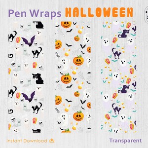 Ghost and Spooky Cat Pen Wrap PNG | Halloween Wraps Png | Autumn Wrap ...