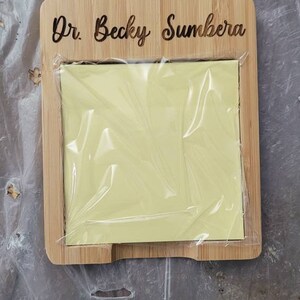 Sticky Note Holder, Bamboo Note Holder, Personalized Note Holder ...