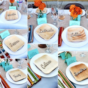 Wood Name Place Setting Place Cards Wedding Place Cards Dinner Party ...