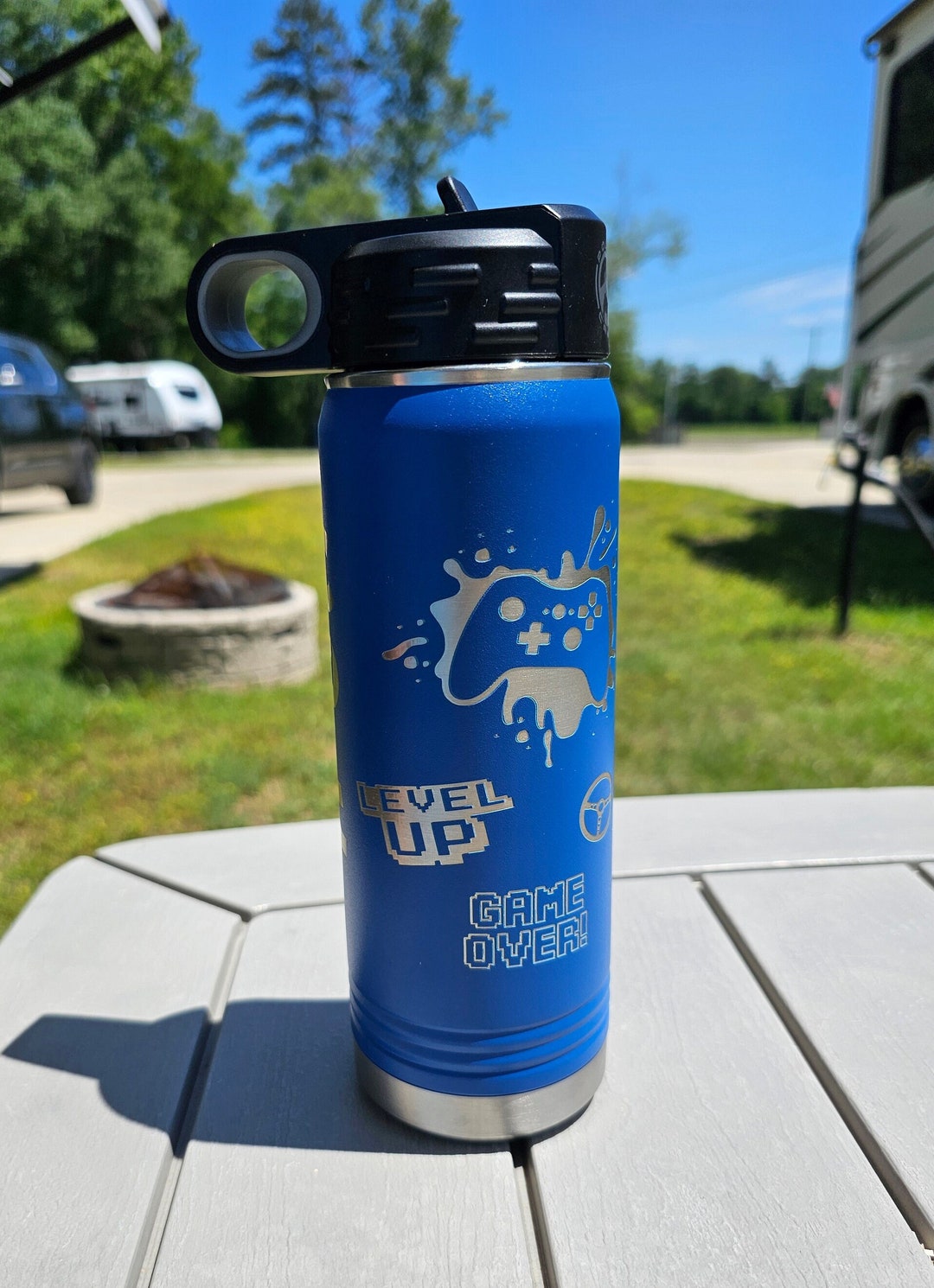 Gamer Water Bottle, Personalized, Stainless Steel, Custom Tumbler ...