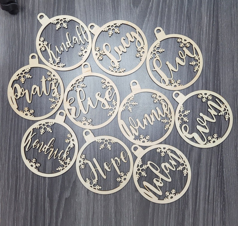 Snowflake Name Ornament | Etsy