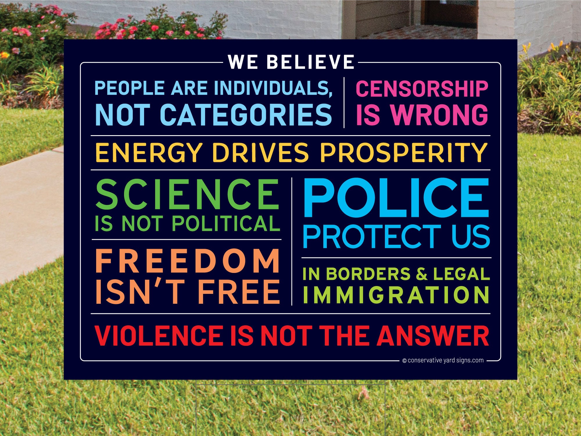 We Believe Conservative Yard Sign colorful - Etsy UK