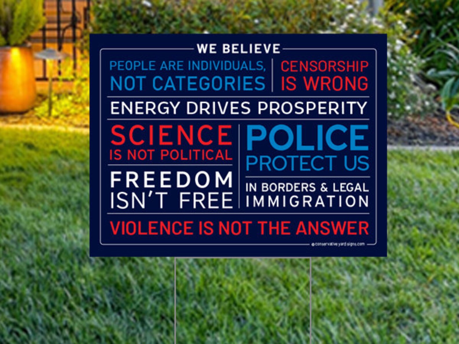 We Believe Conservative Yard Sign Red White & Blue | Etsy