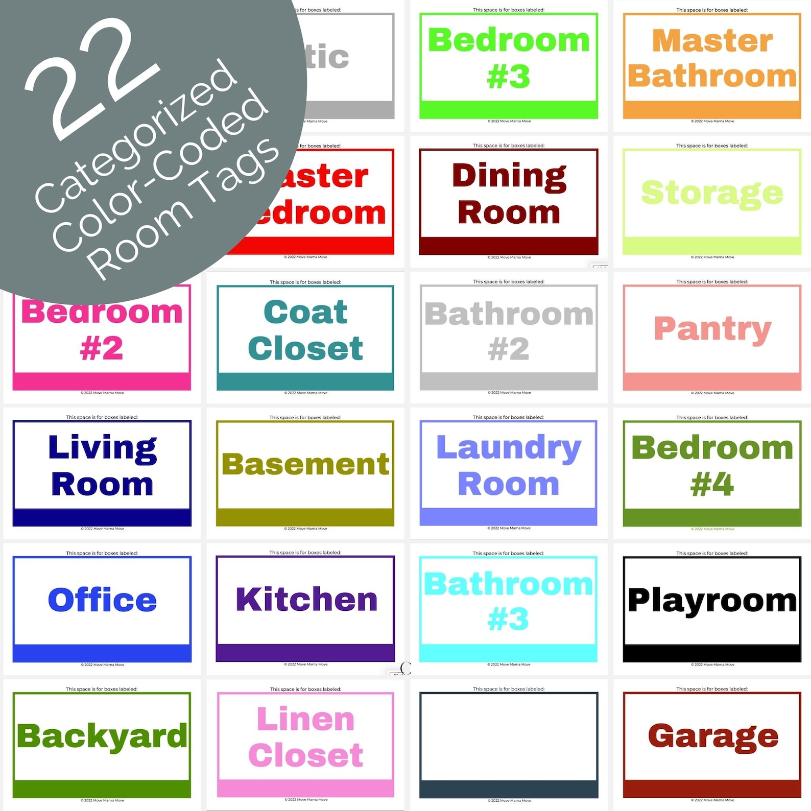 Moving Box Labels, Moving Labels, Box Labels, Box Inventory, Printable ...