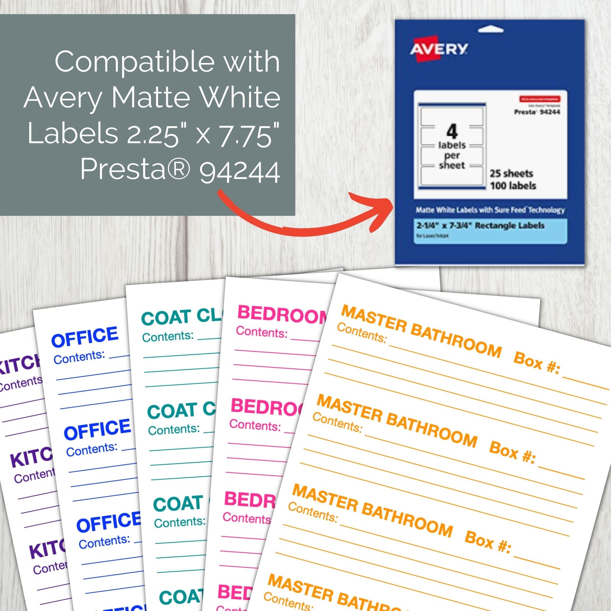 Moving Box Labels, Moving Labels, Box Labels, Box Inventory, Printable ...