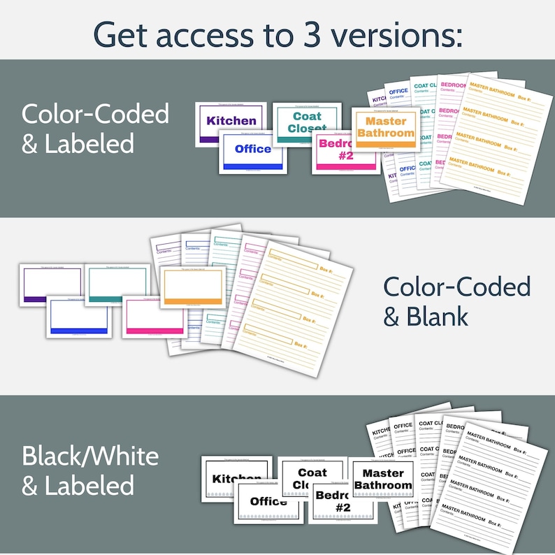 Moving Box Labels, Moving Labels, Box Labels, Box Inventory, Printable ...
