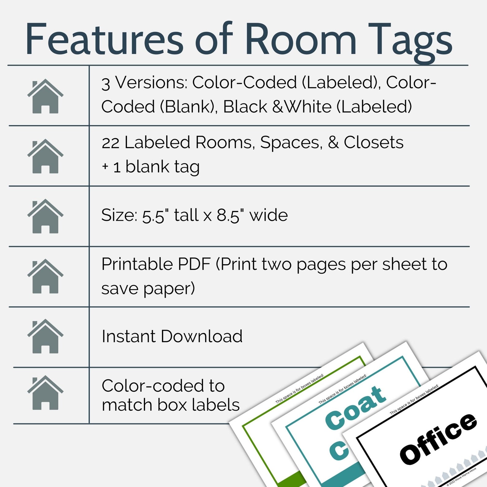 Moving Box Labels, Moving Labels, Box Labels, Box Inventory, Printable ...