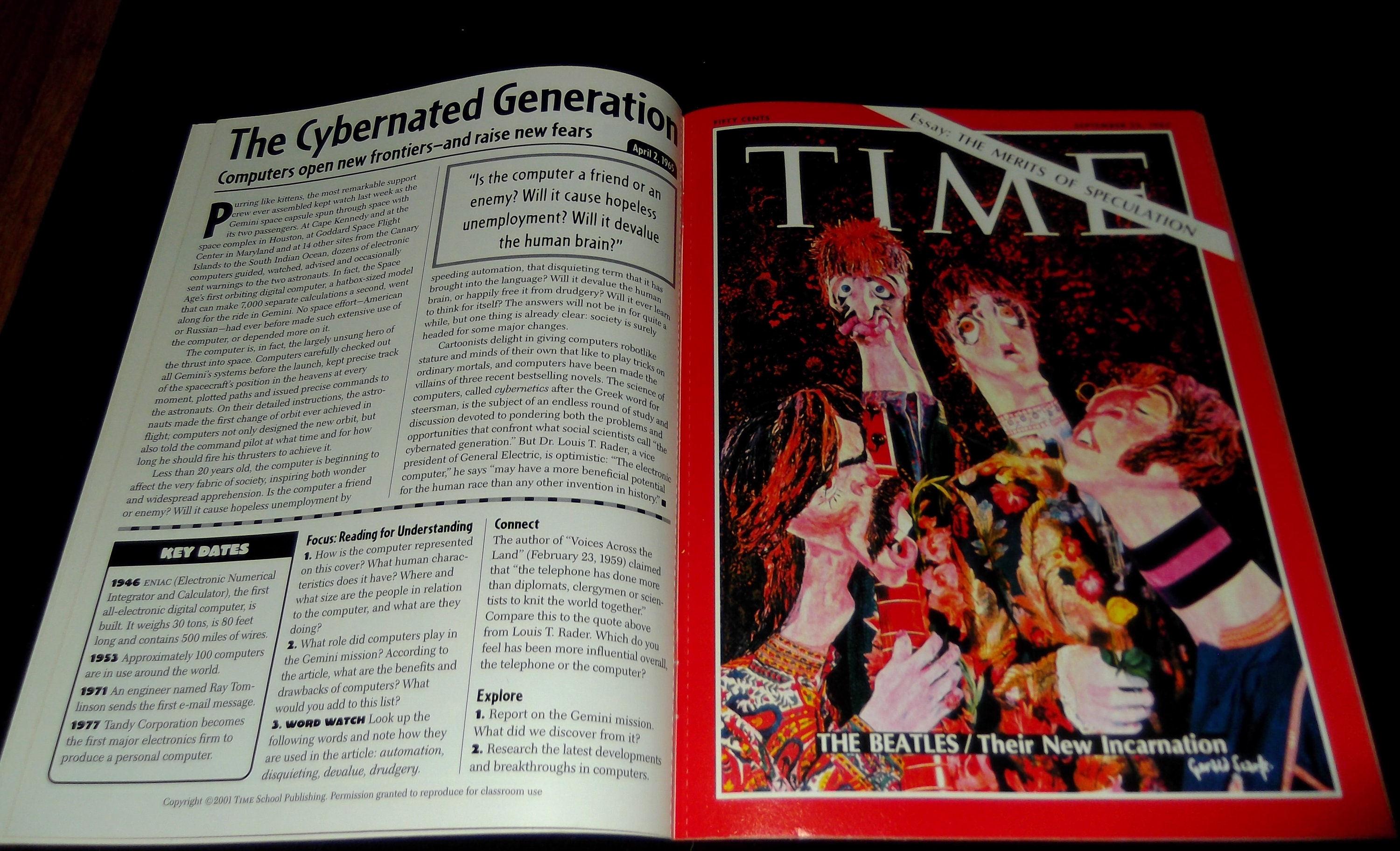 Vintage 2001 Issues and Images TIME Magazine 20 Reproducibles Teaching ...