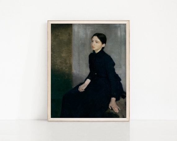 ANNA Portrait Art Print Vintage Painting Vintage Art | Etsy