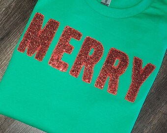 Merry Applique Shirt - Etsy