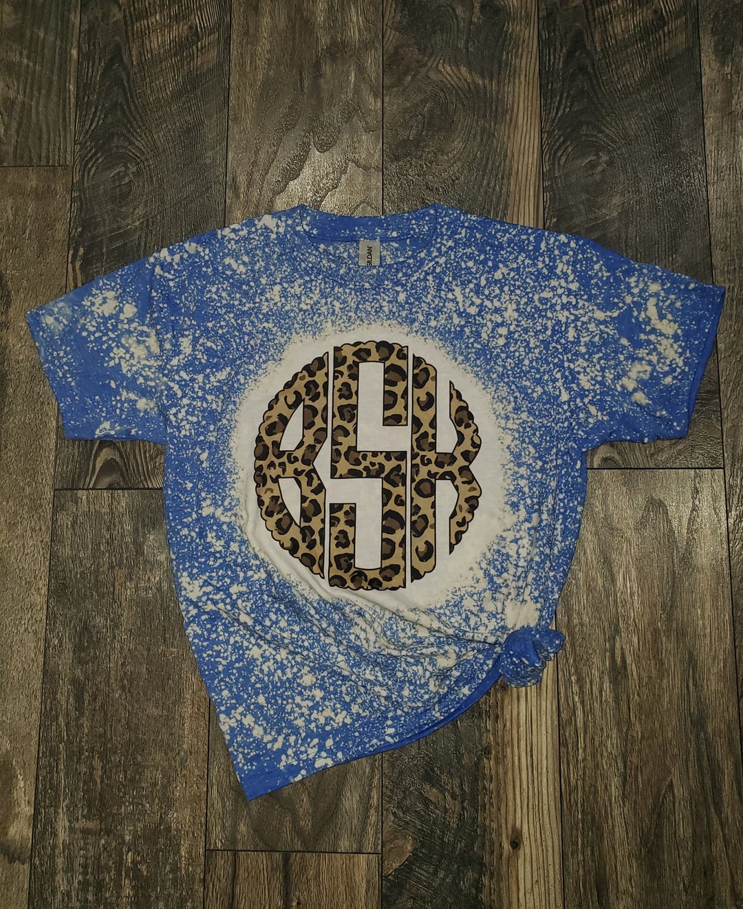 Leopard Monogram / Circle Monogram / Monogram Tee / Leopard / Bleached ...