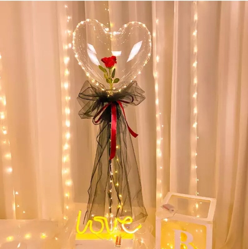 Led Light up Balloon Rose Bouquet - Etsy