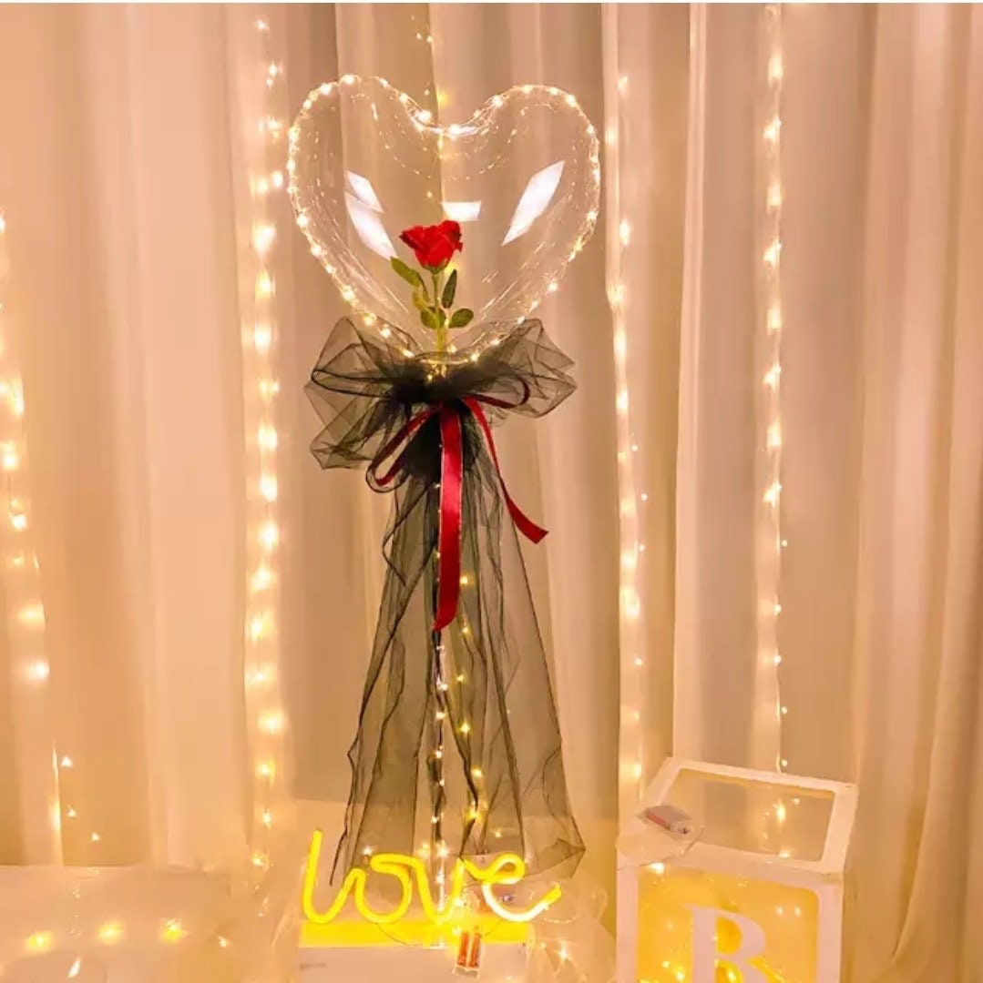 Led Light up Balloon Rose Bouquet - Etsy