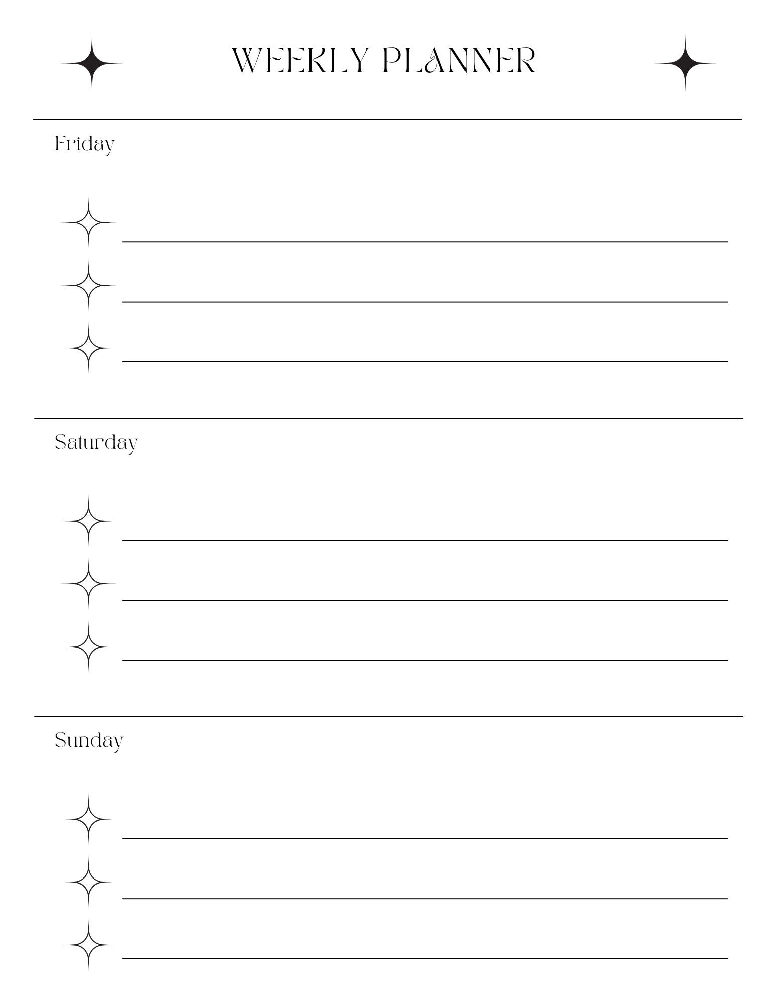 Weekend Planner - Etsy