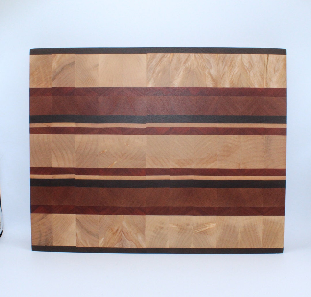Handmade End-grain Serving Board 13.5" X 11" (african Mahogany, Maple ...