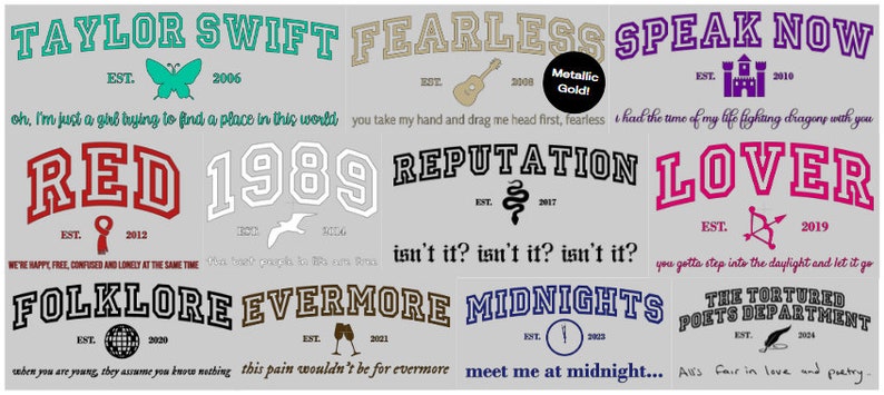 Taylor Swift Album Sweaters - Etsy