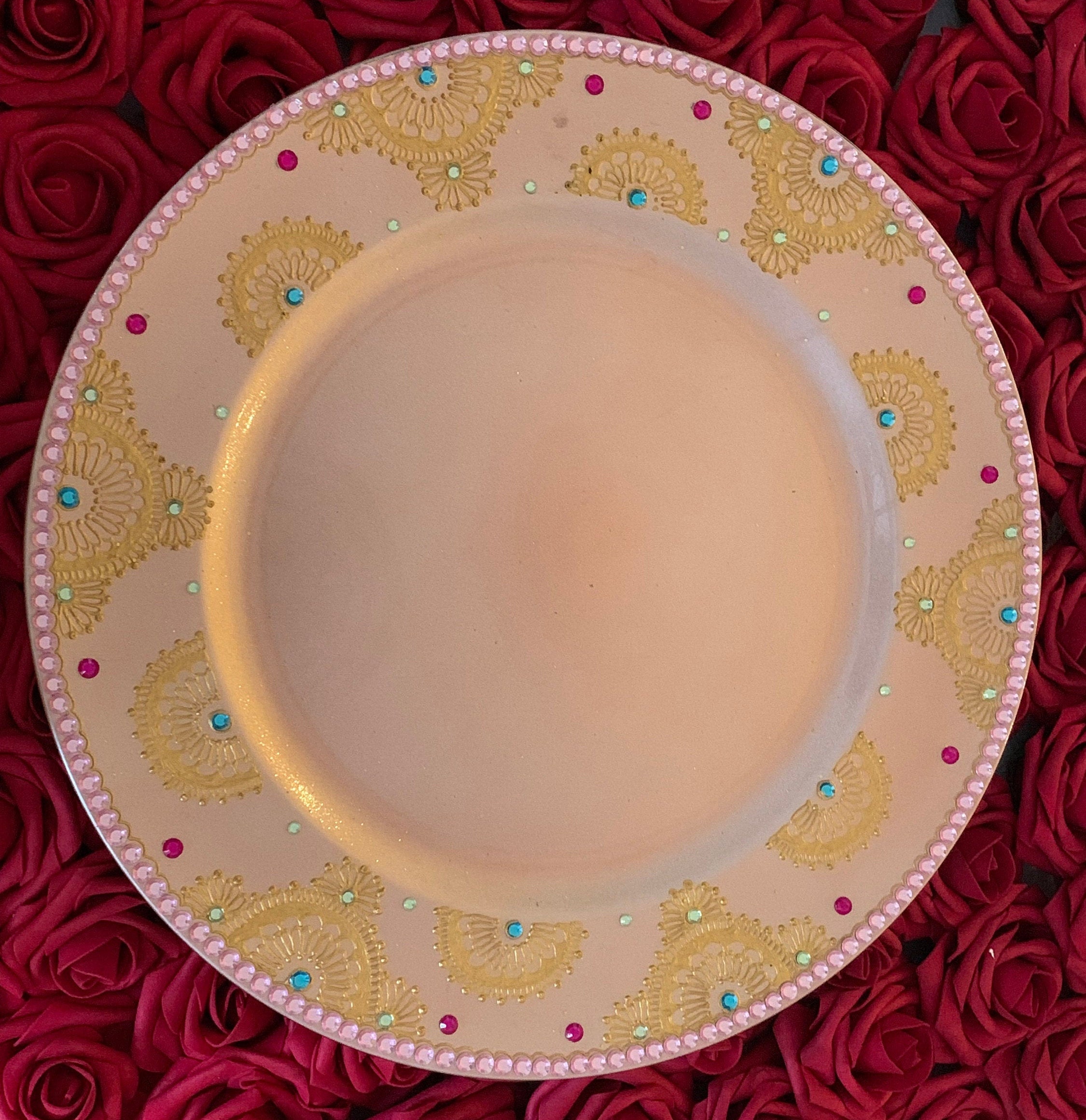 Decorative Charger Plate/ Mendhi Plate/ Henna Thaal/ Handmade Henna ...